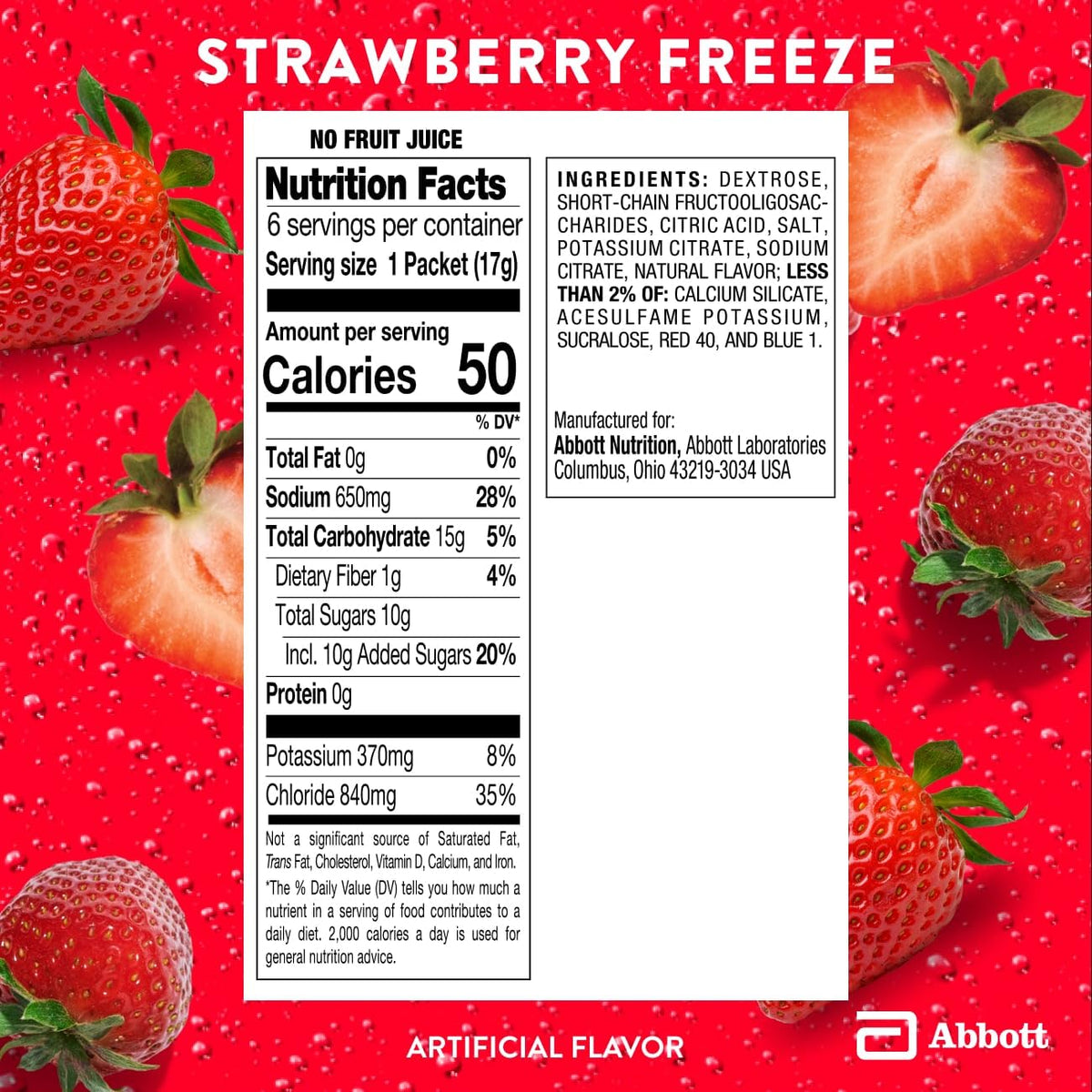 Strawberry Freeze flavour electrolyte powder