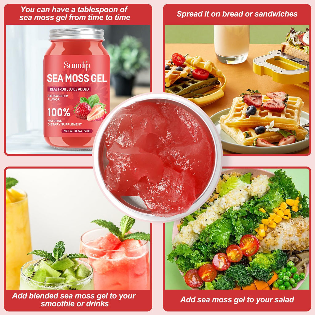 Strawberry infused sea moss gel