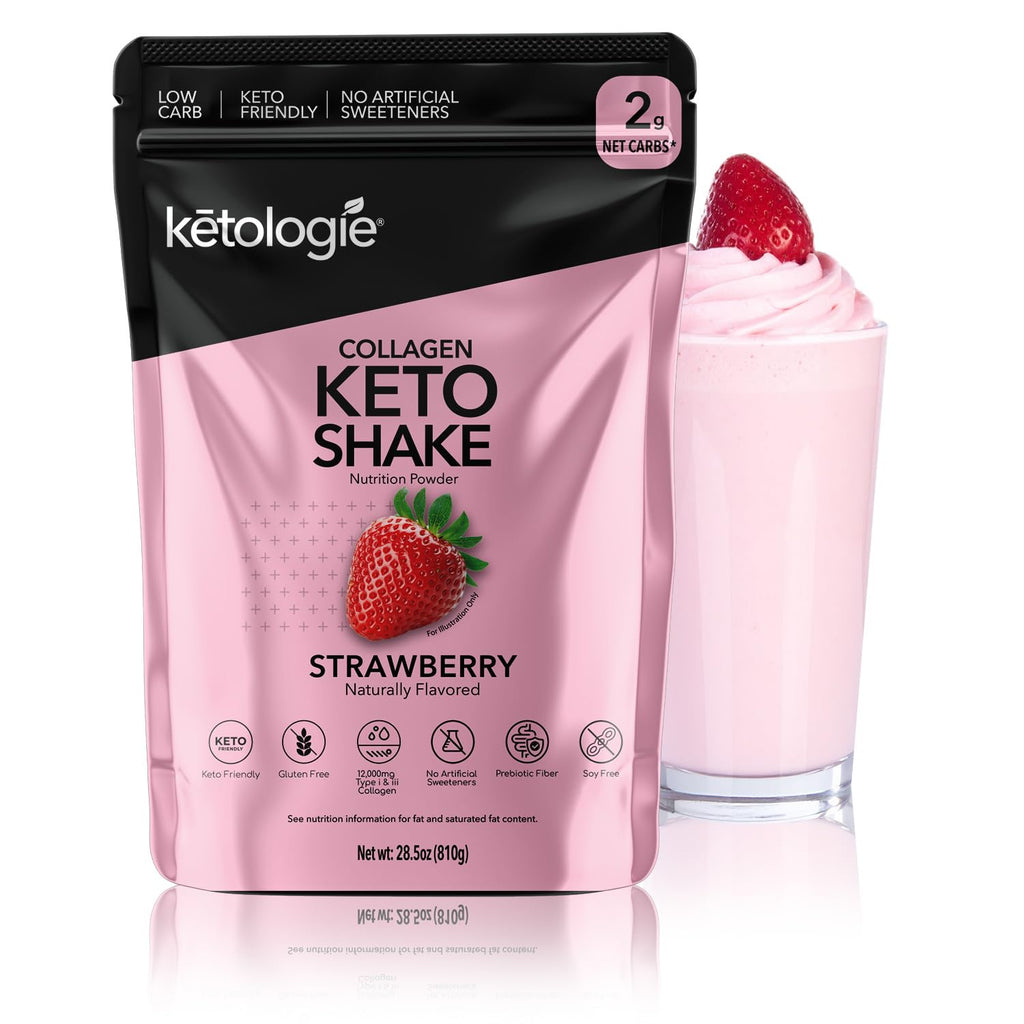strawberry keto collagen shake