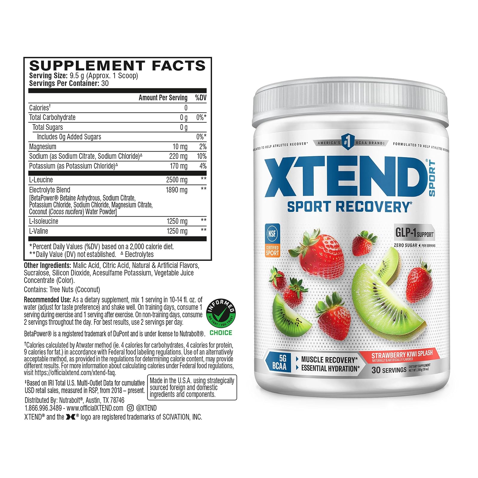 Strawberry kiwi BCAA drink mix
