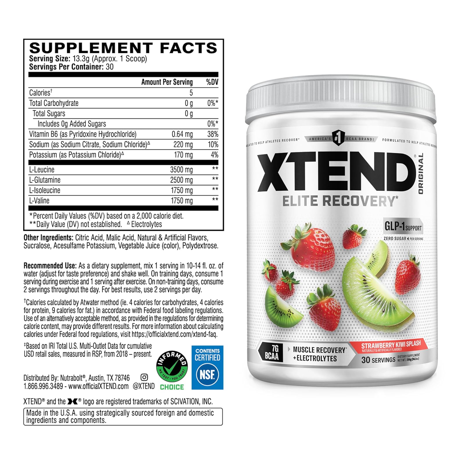 Strawberry kiwi BCAA powder flavour