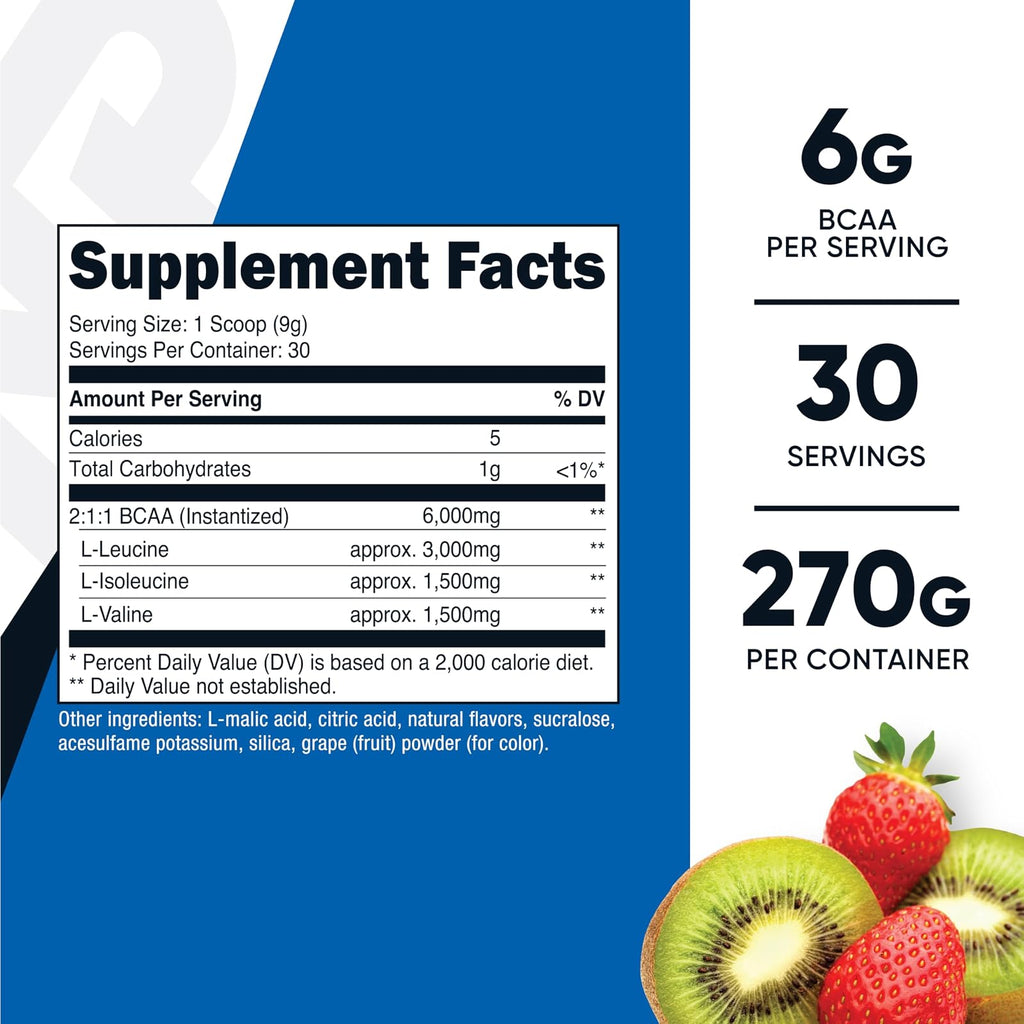 Strawberry kiwi BCAA powder for workouts
