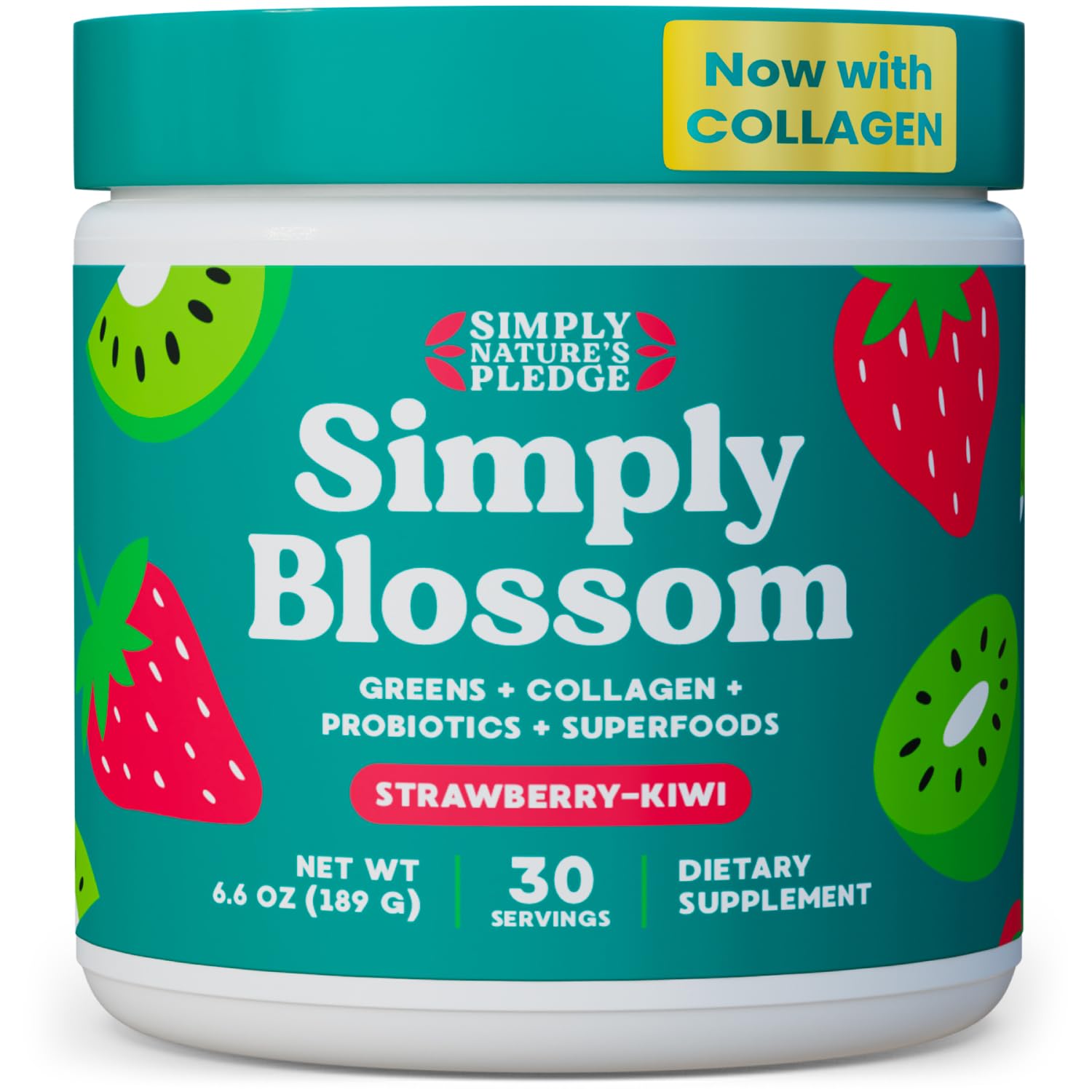 strawberry kiwi collagen greens powder