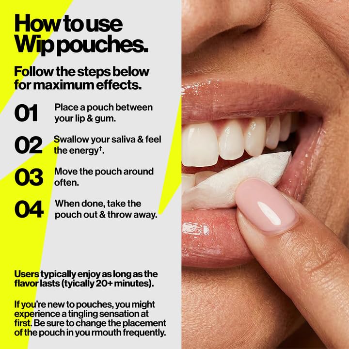 Strawberry kiwi flavour caffeine pouches