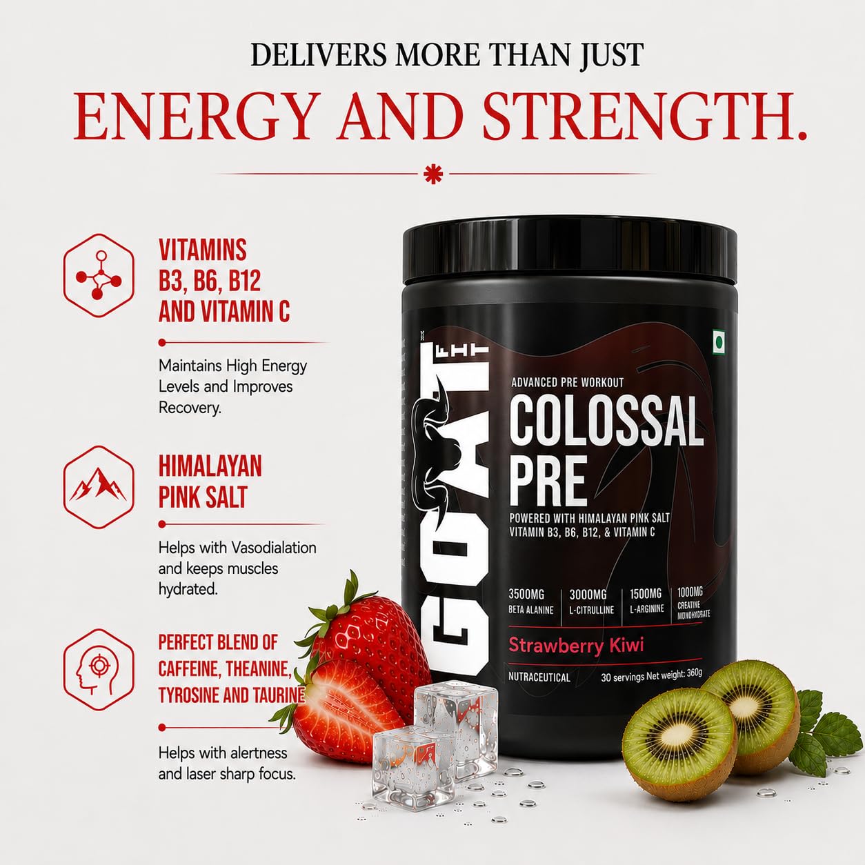 strawberry kiwi flavour workout supplement