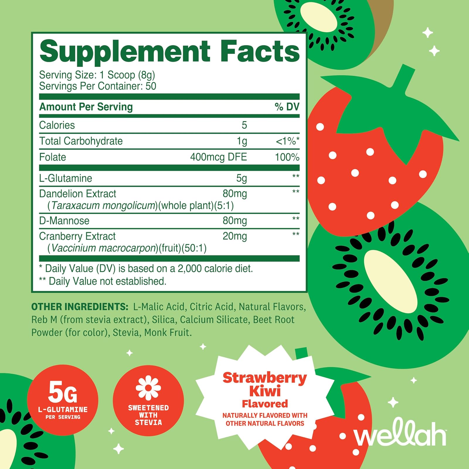 strawberry kiwi l-glutamine supplement