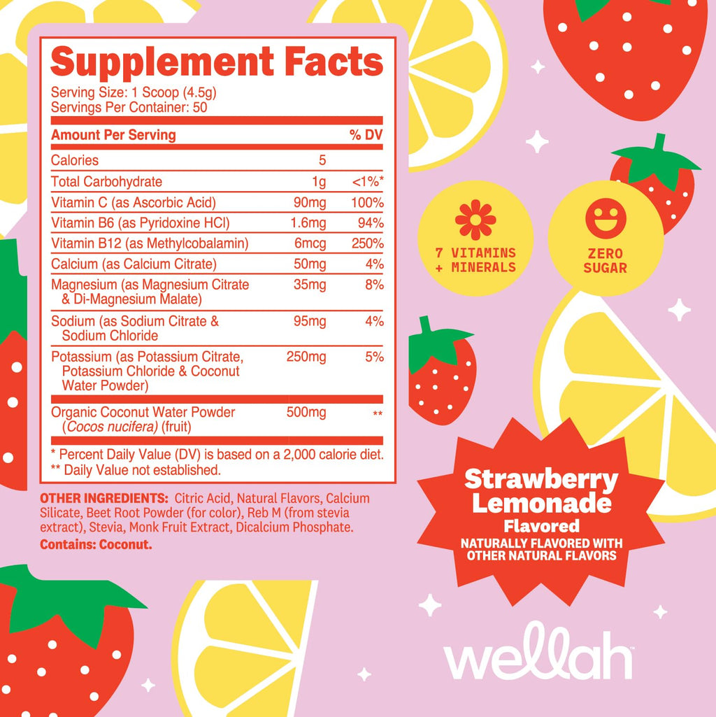Strawberry lemonade electrolyte drink mix