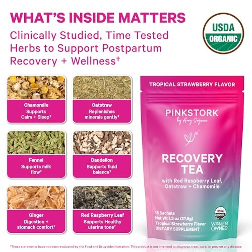strawberry postpartum recovery herbal tea