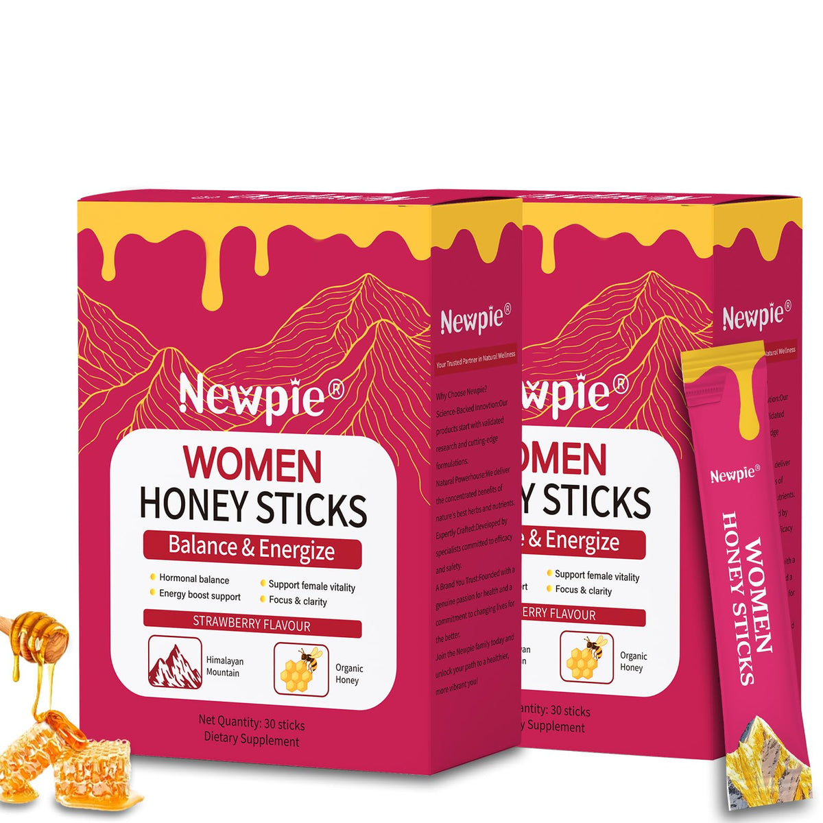 strawberry shilajit honey sticks