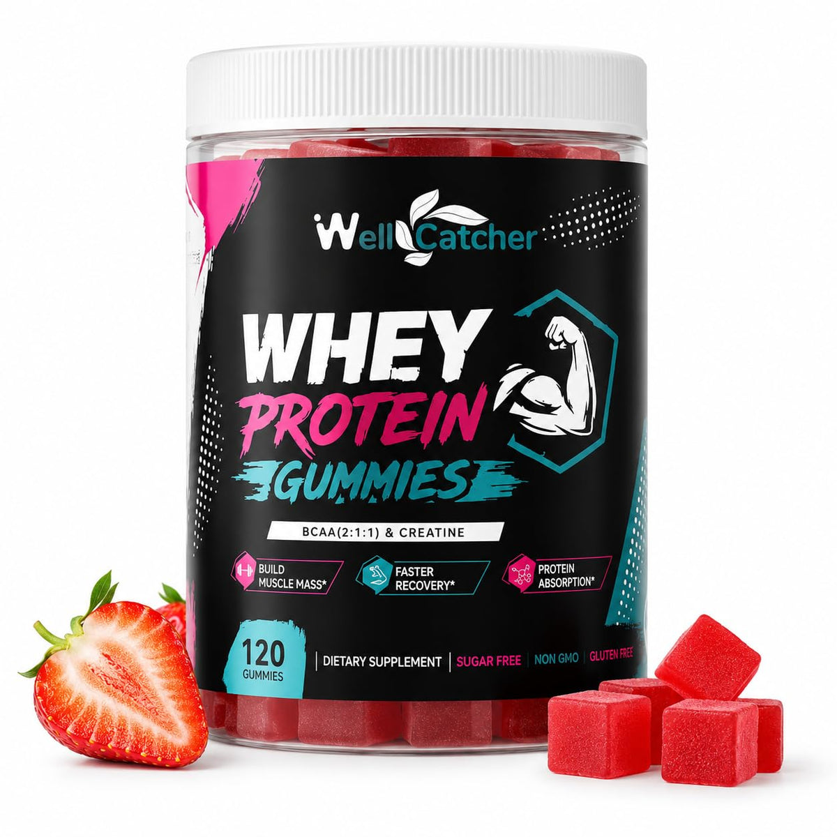 strawberry whey protein isolate gummies