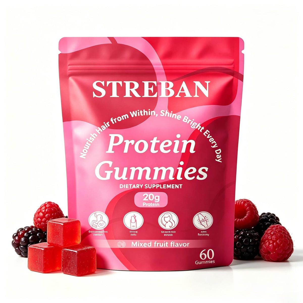 STREBAN protein gummies for energy