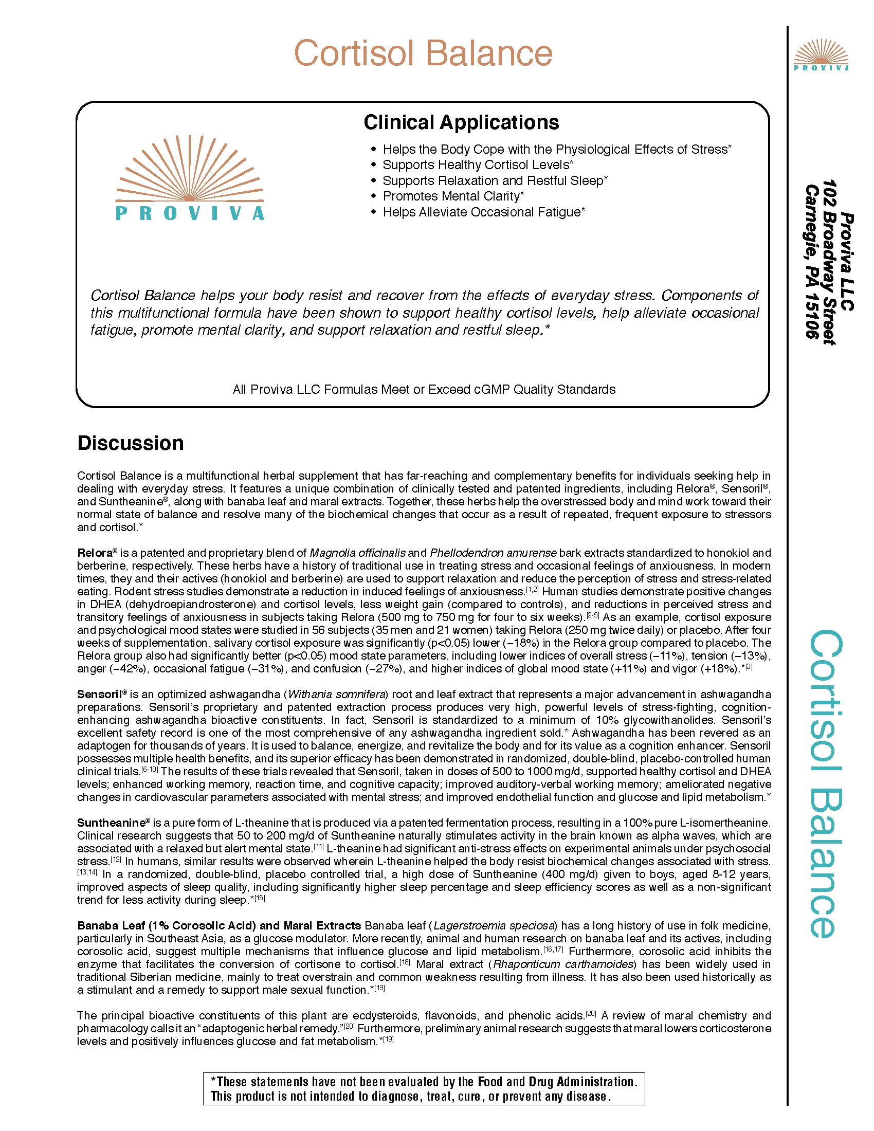 stress management blended supplements Canada