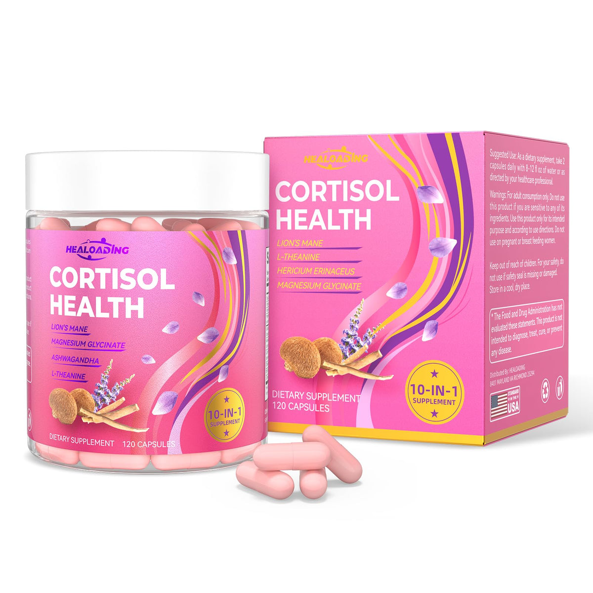 Stress-reducing adaptogen capsules
