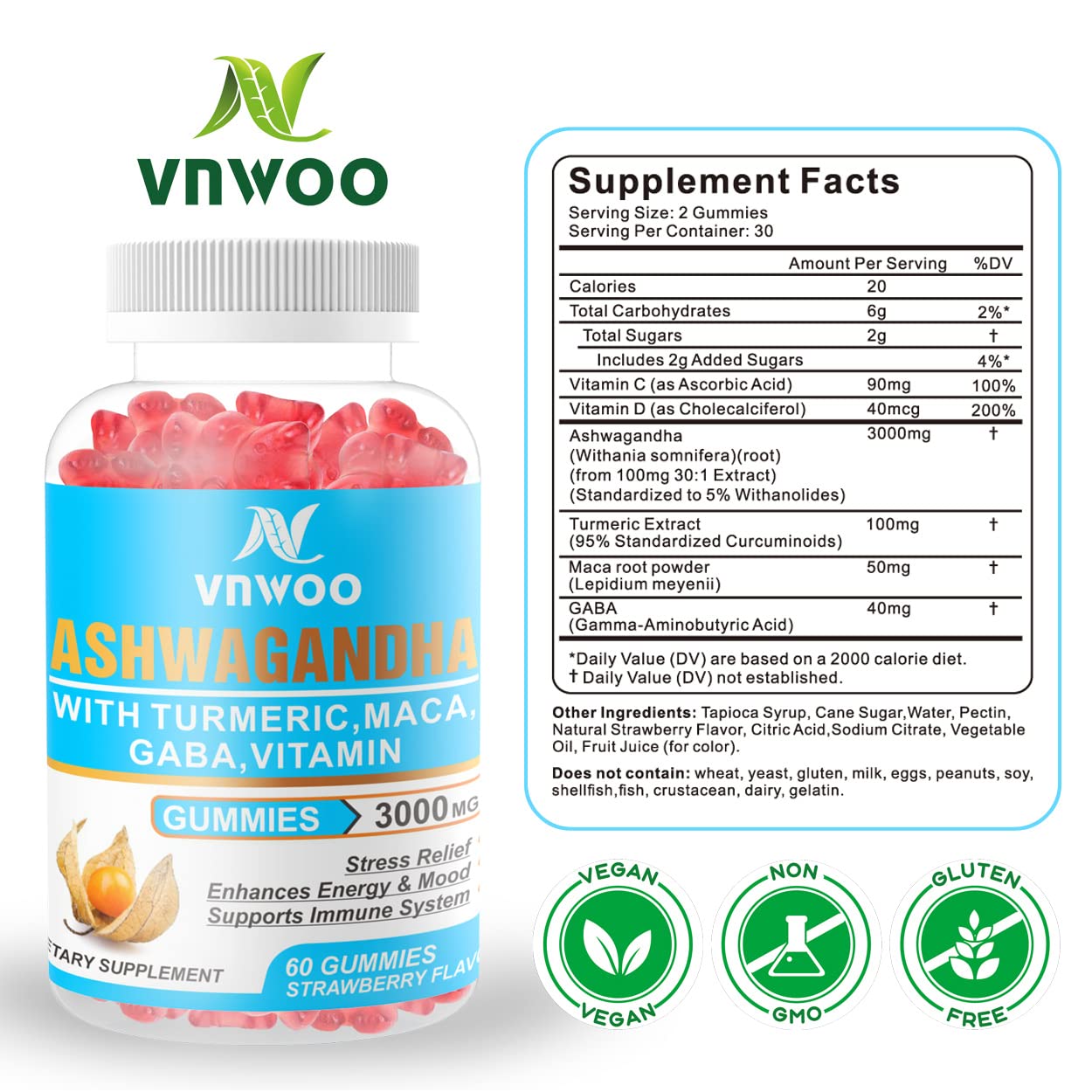 Stress relief herbal supplement for adults