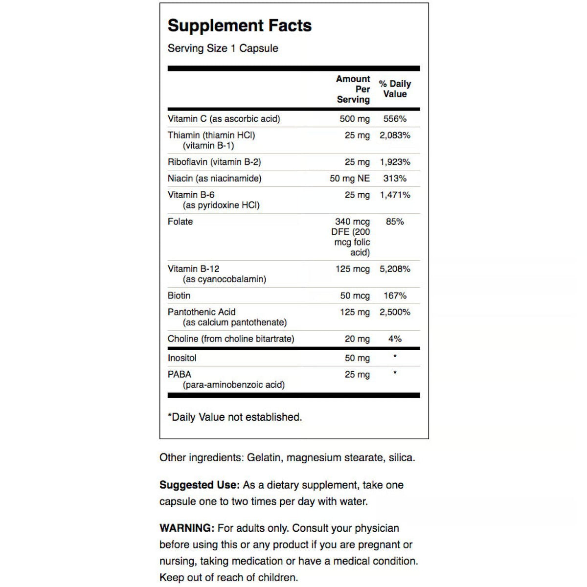 stress relief vitamin b complex