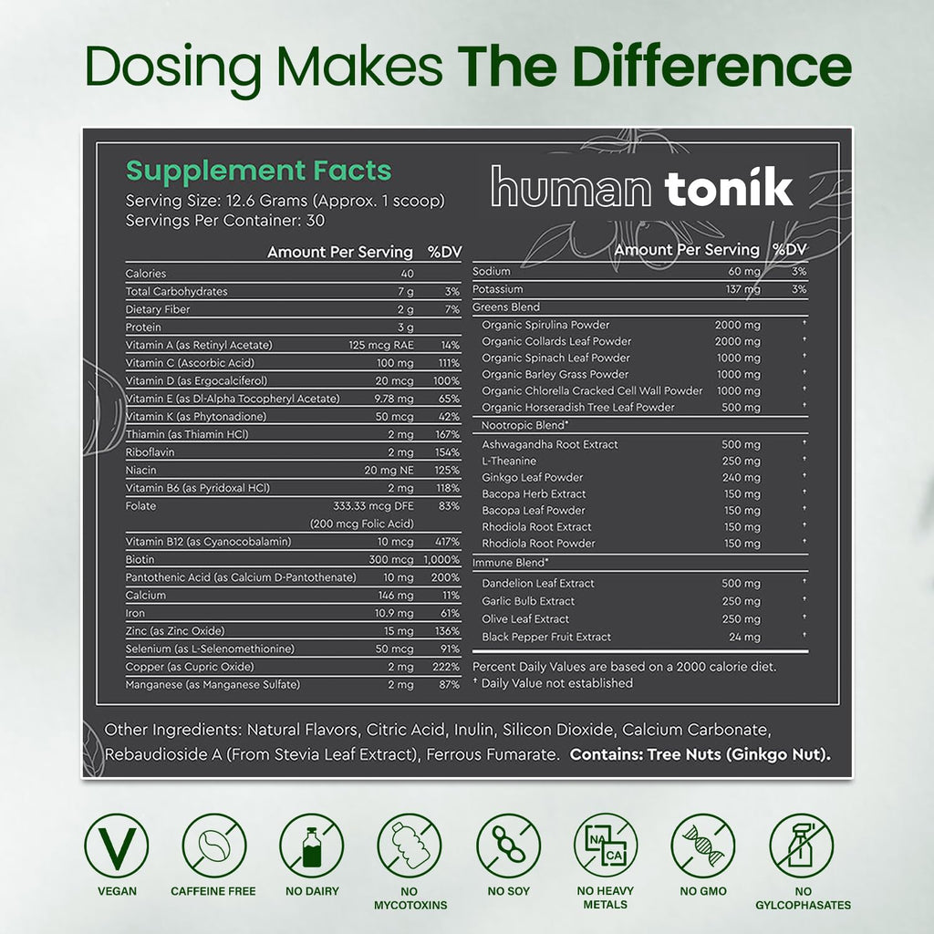 stress relief with natural greens powder