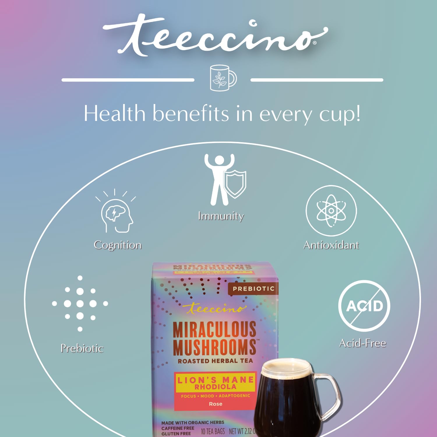 Stress relief with Teeccino herbal tea