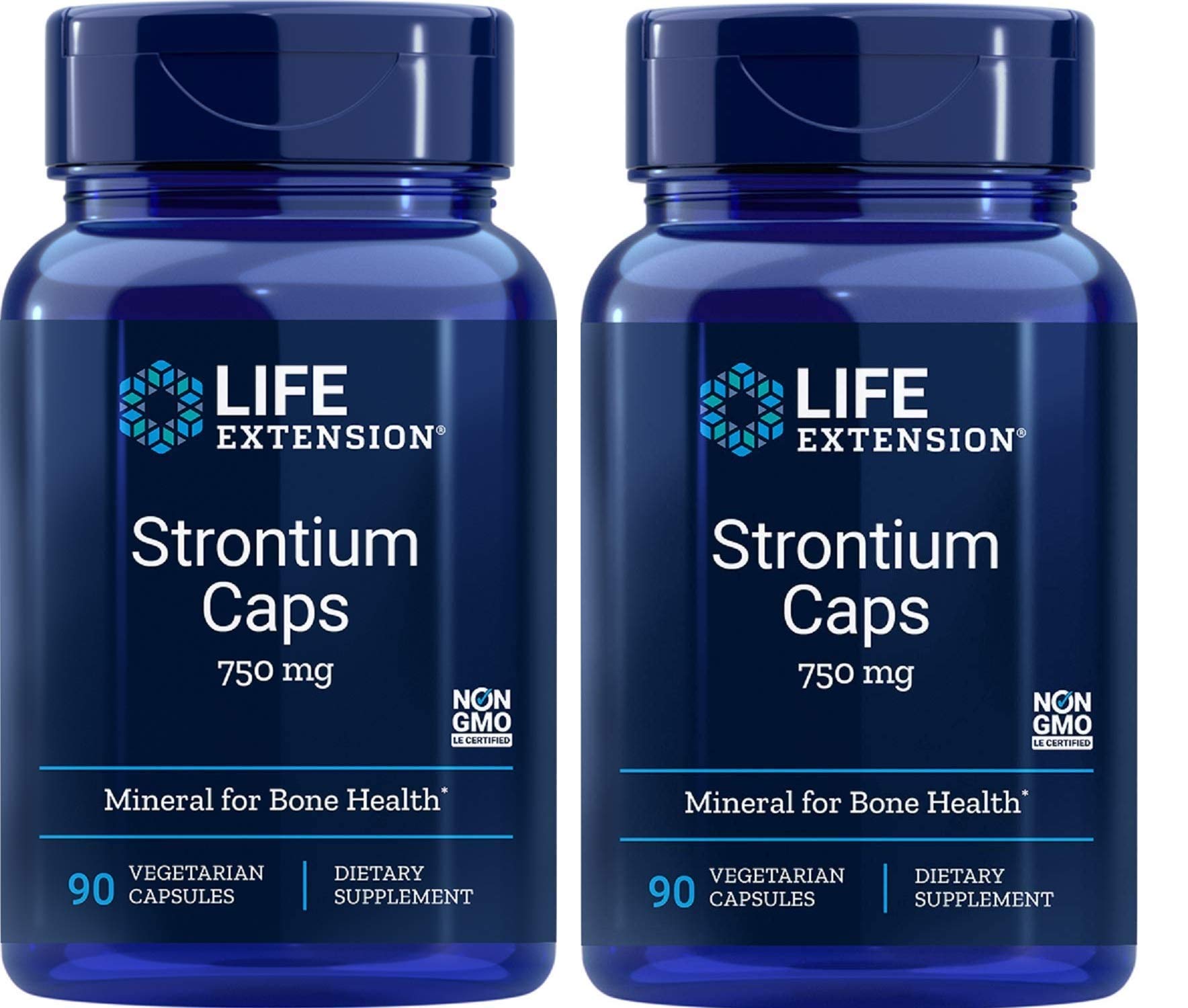 Strontium caps for bone strength