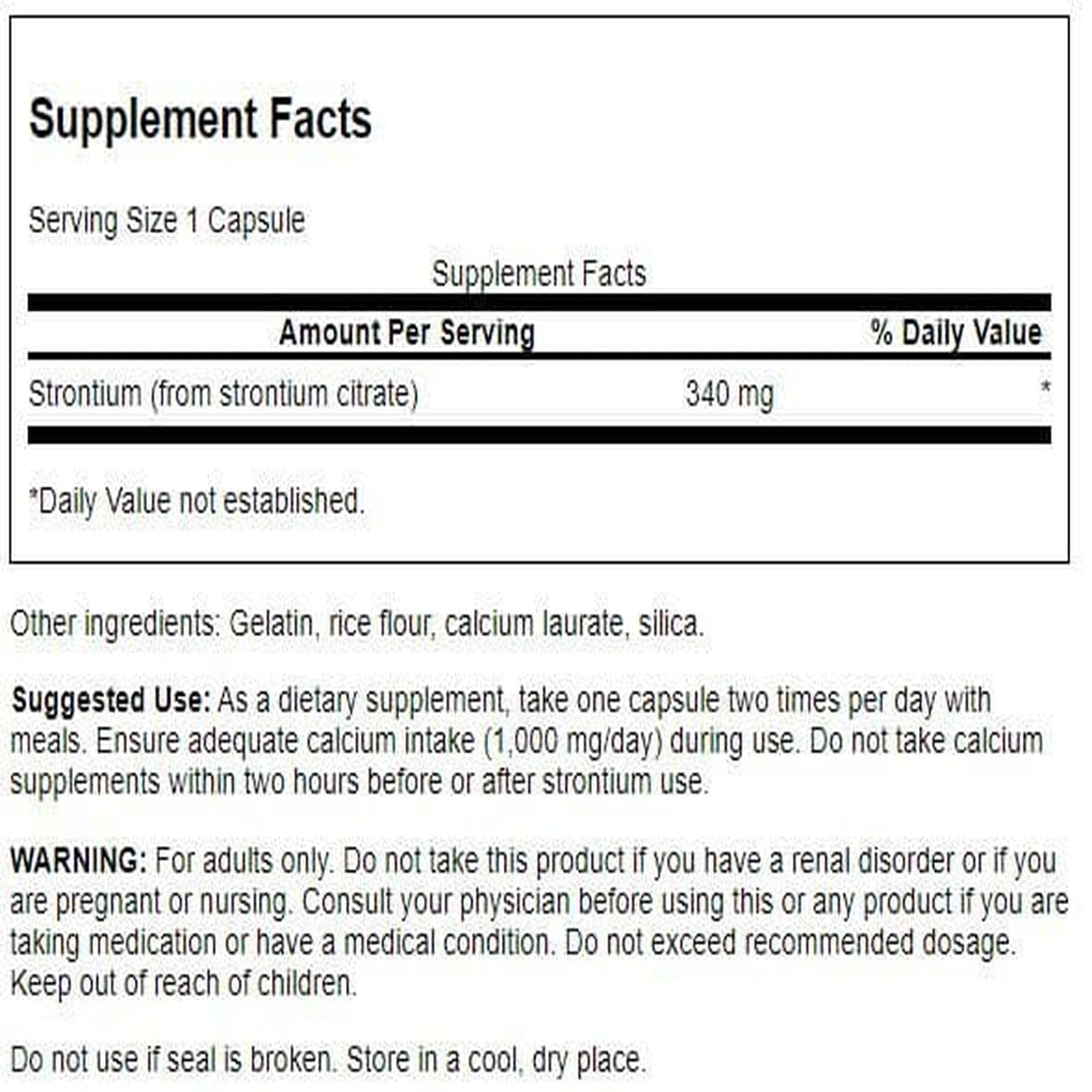 Strontium Citrate 340 mg for stronger bones