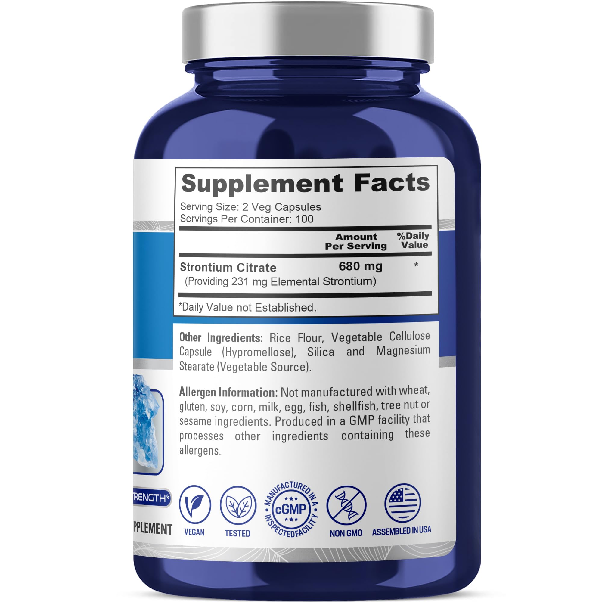 Strontium Citrate dietary supplement for bones