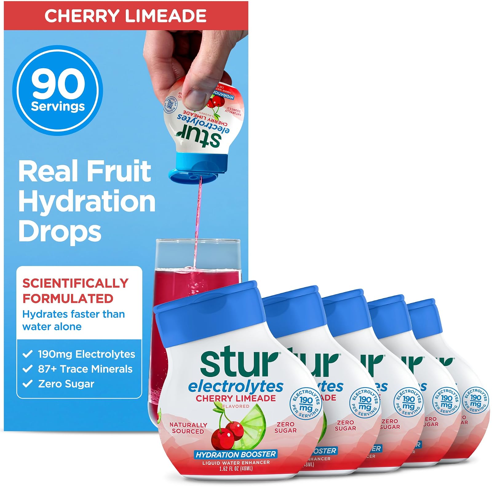 Stur electrolyte water enhancer cherry limeade