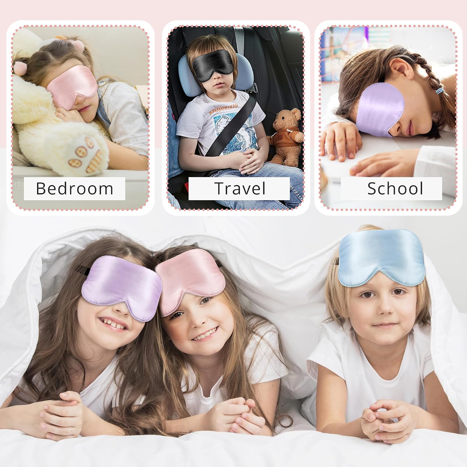 stylish silk mask for kids bedtime