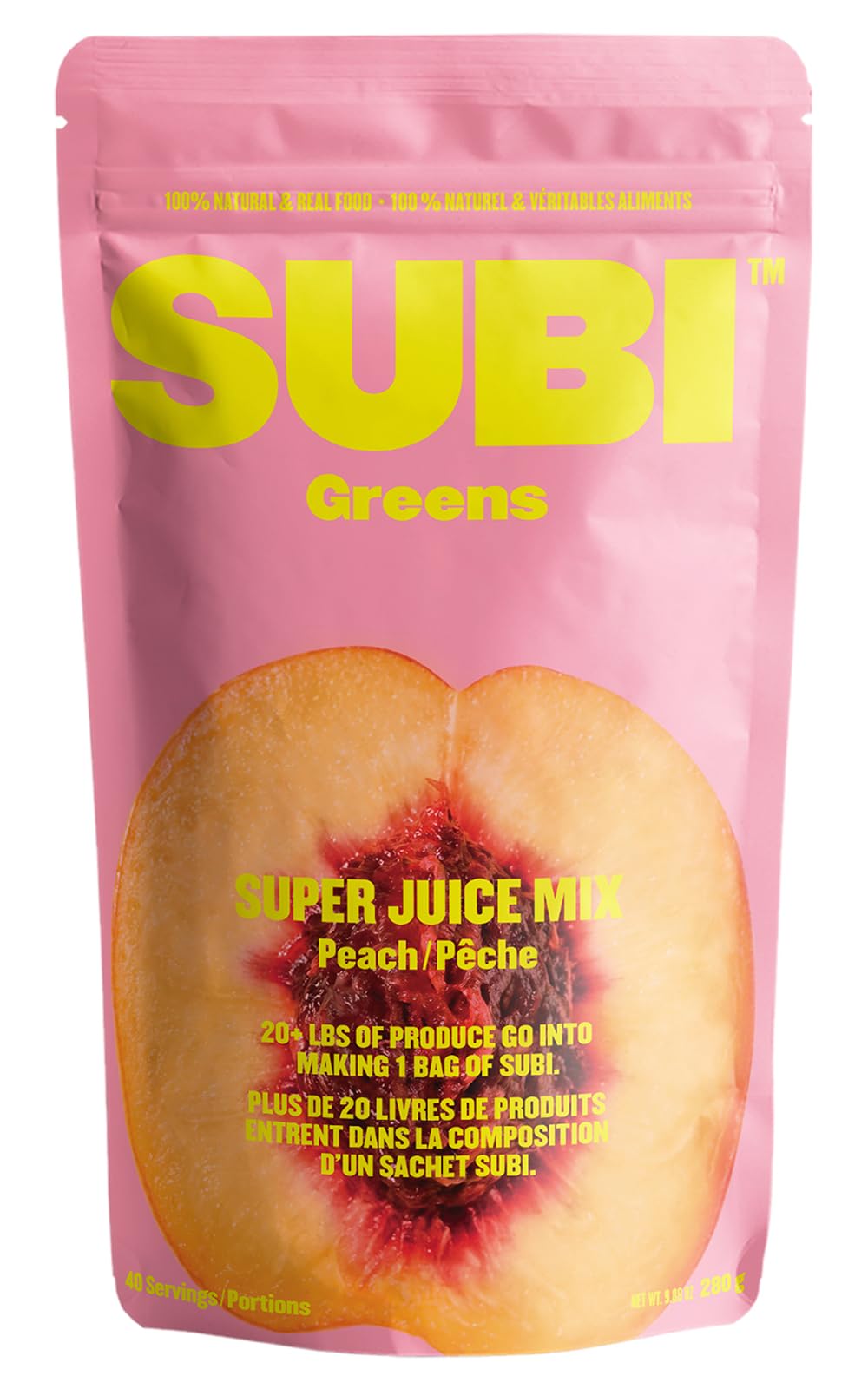 Subi Superfood peach fruit juice powder