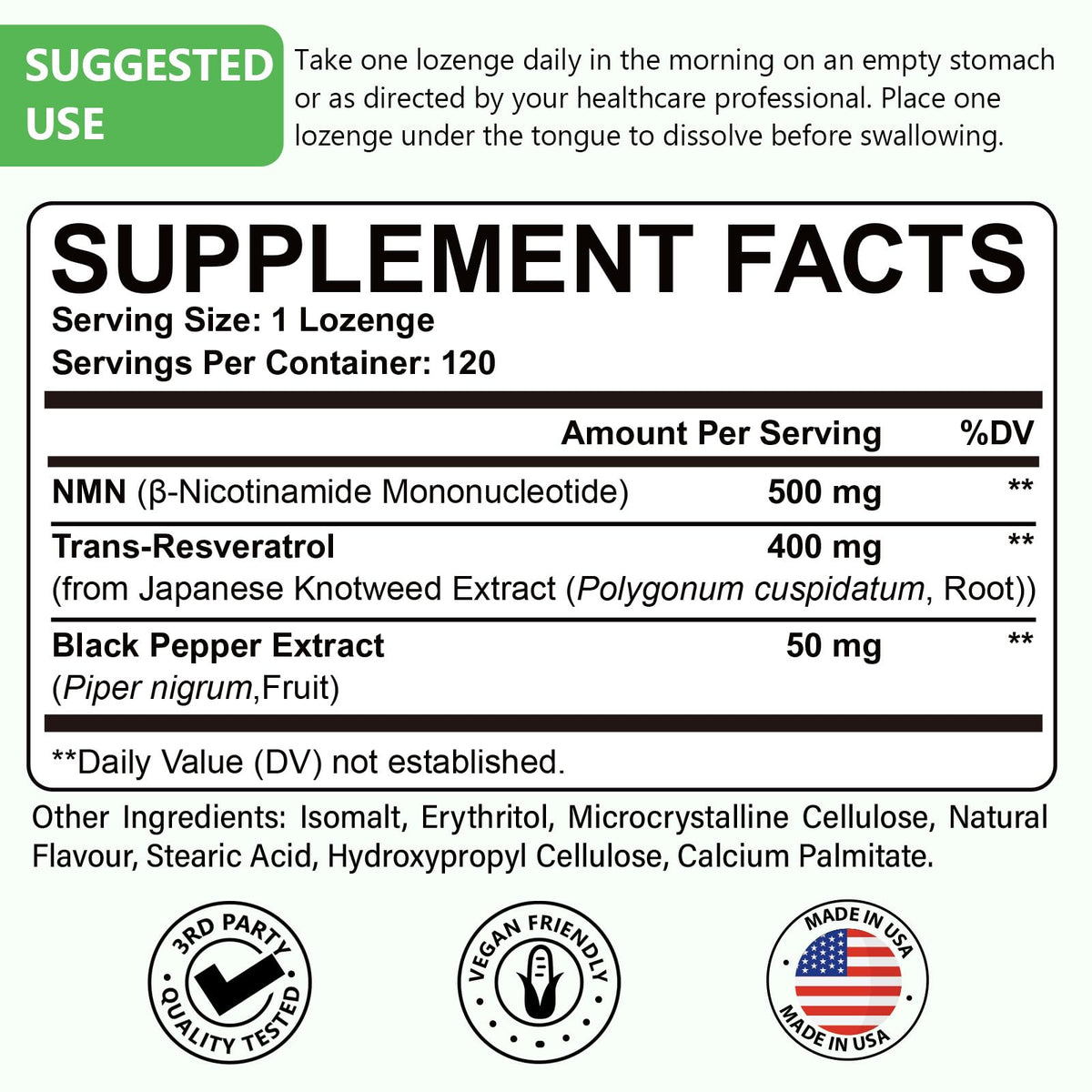 Sublingual Resveratrol for enhanced absorption