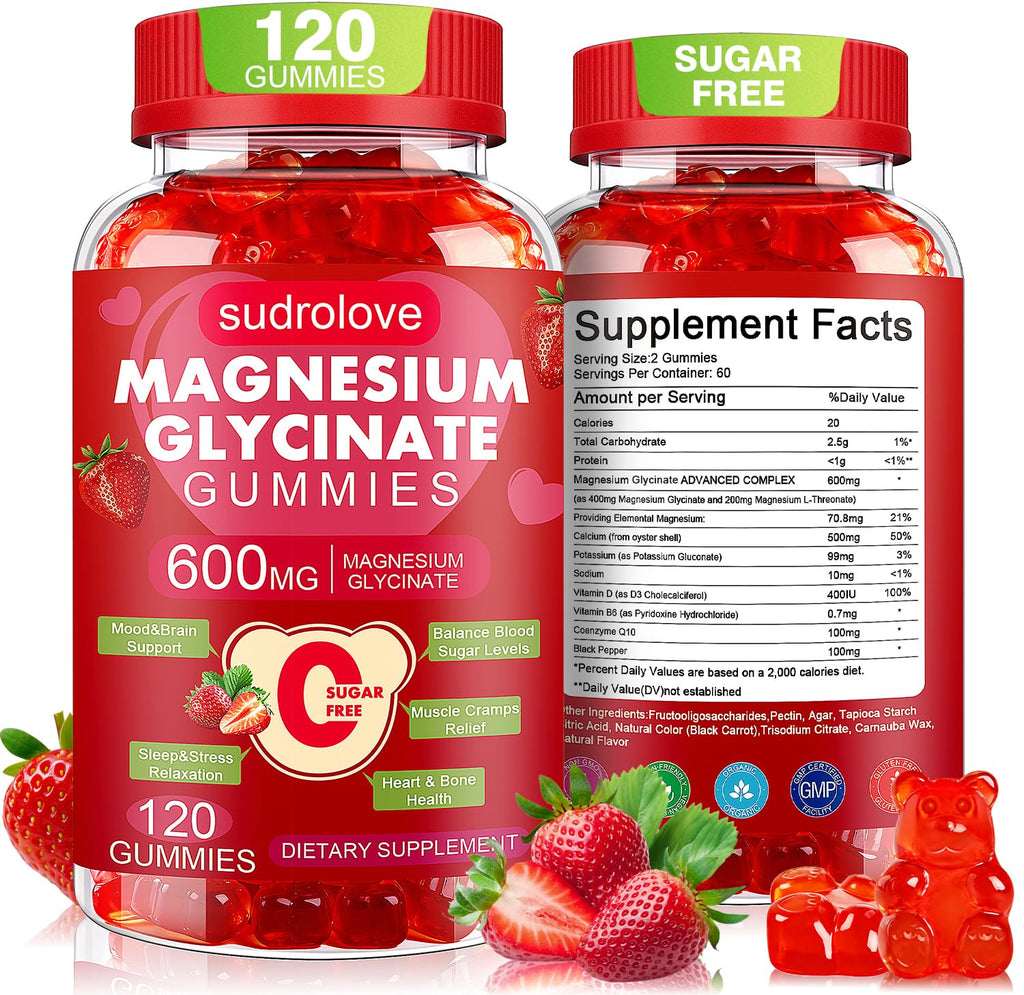 sudrolove magnesium glycinate gummies for relaxation