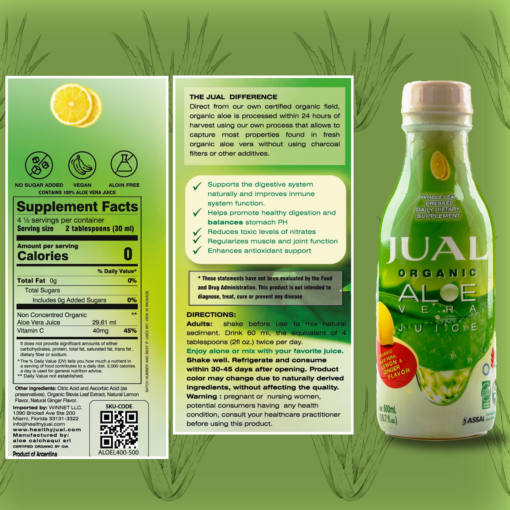 sugar-free aloe vera beverage