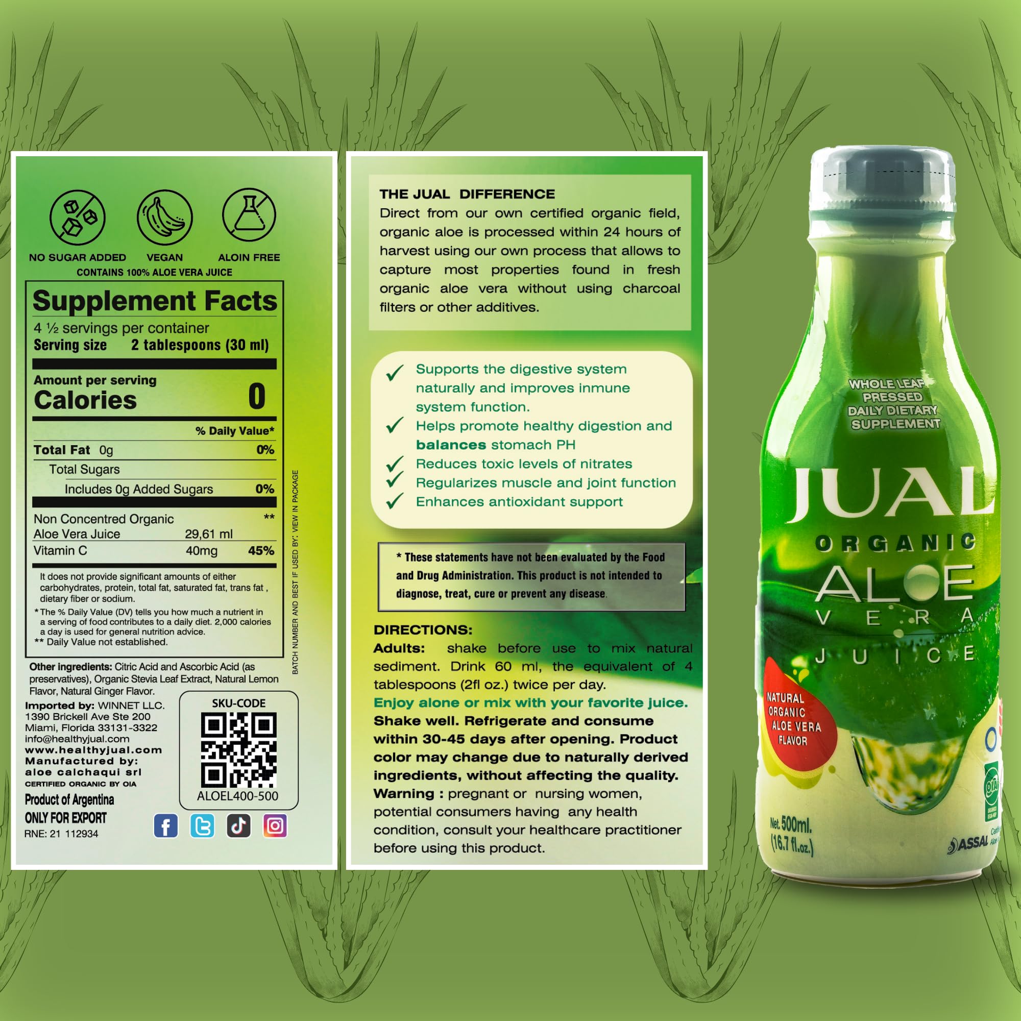 sugar-free aloe vera drink