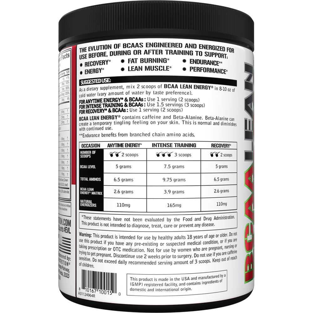 Sugar-free BCAA energy supplement