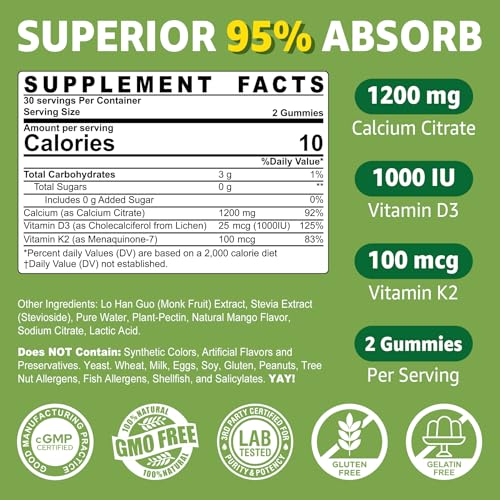 sugar free calcium gummies for adults