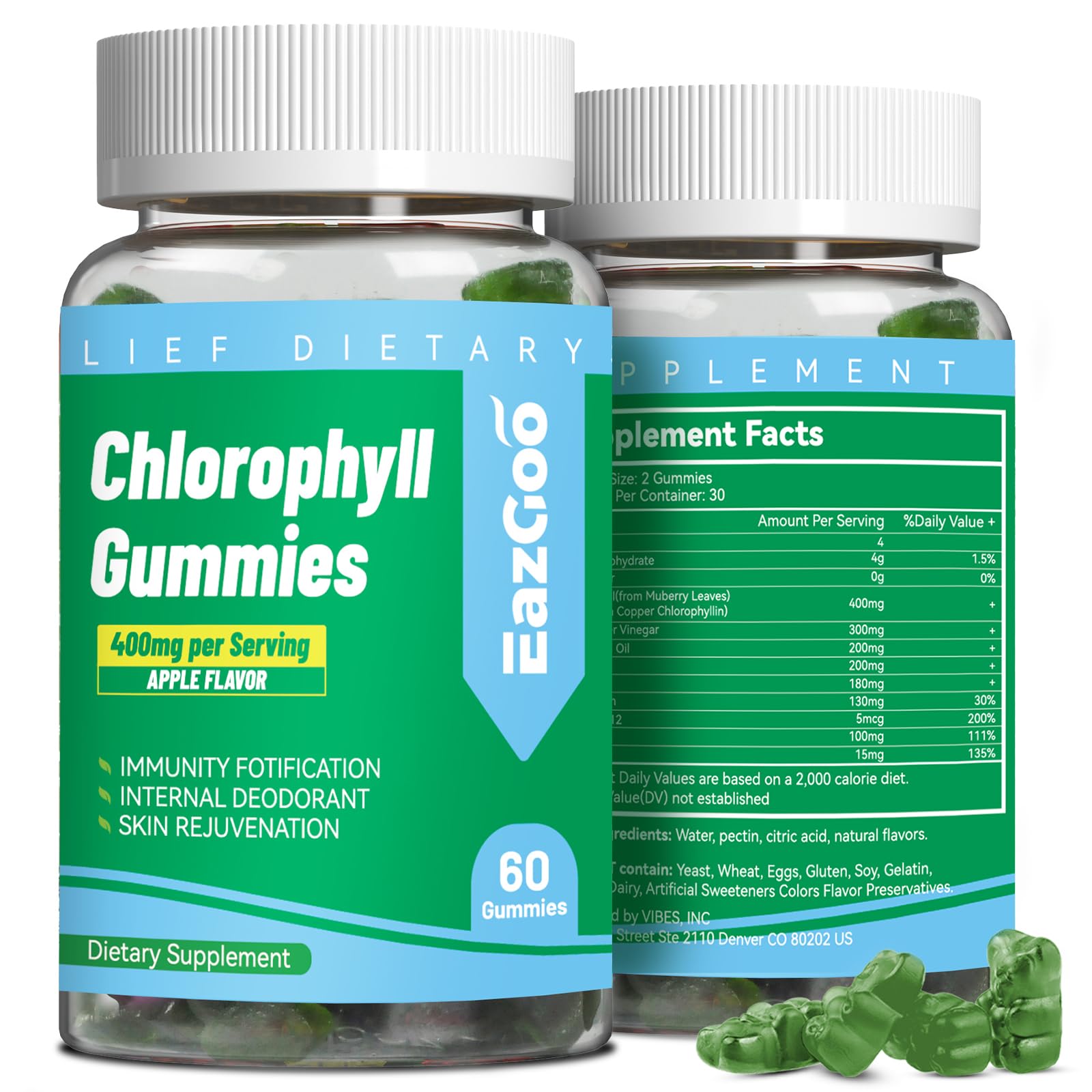 sugar free chlorophyll gummies for women