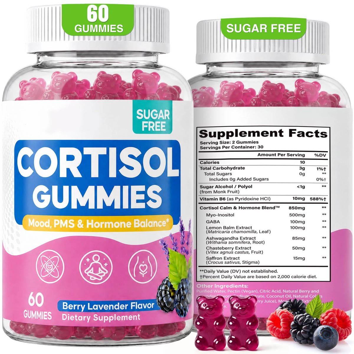 sugar free cortisol gummies for stress relief