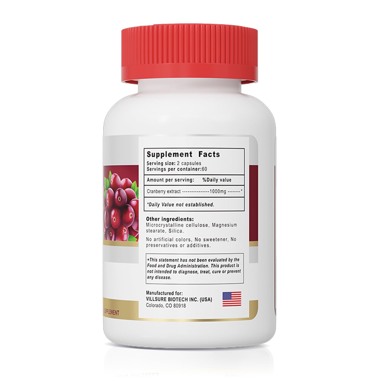 sugar-free cranberry extract capsules