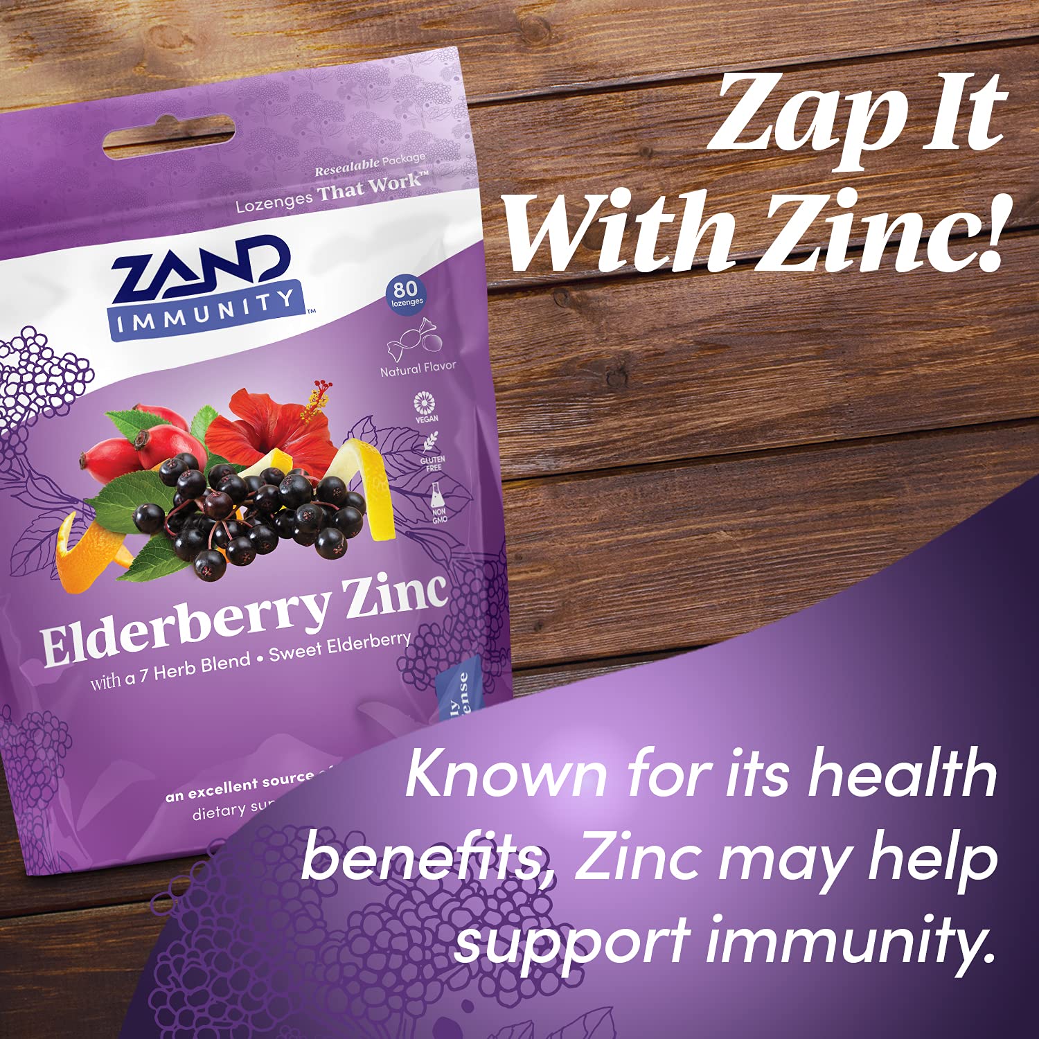 Sugar-free elderberry lozenges for health