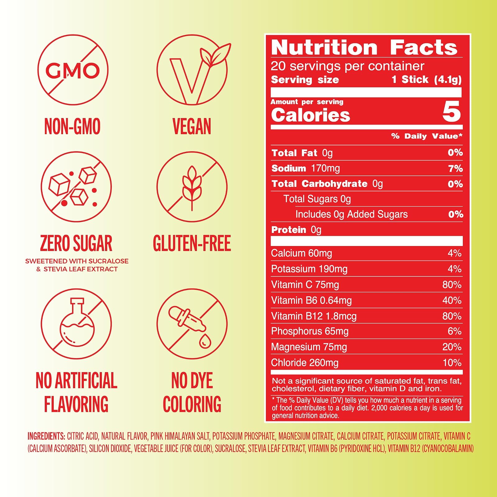 sugar free electrolyte drink mix packets