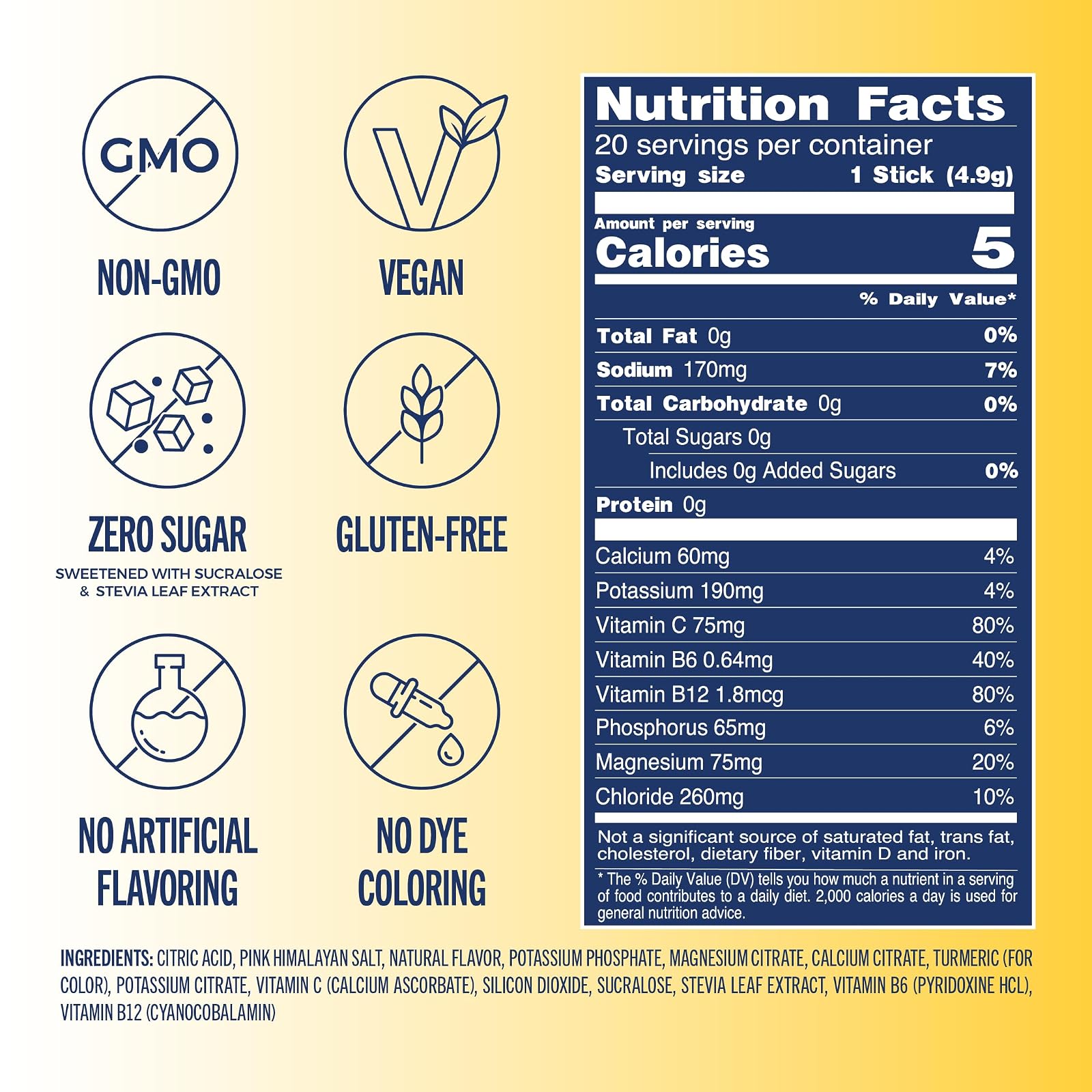 sugar free electrolyte drink mix packets