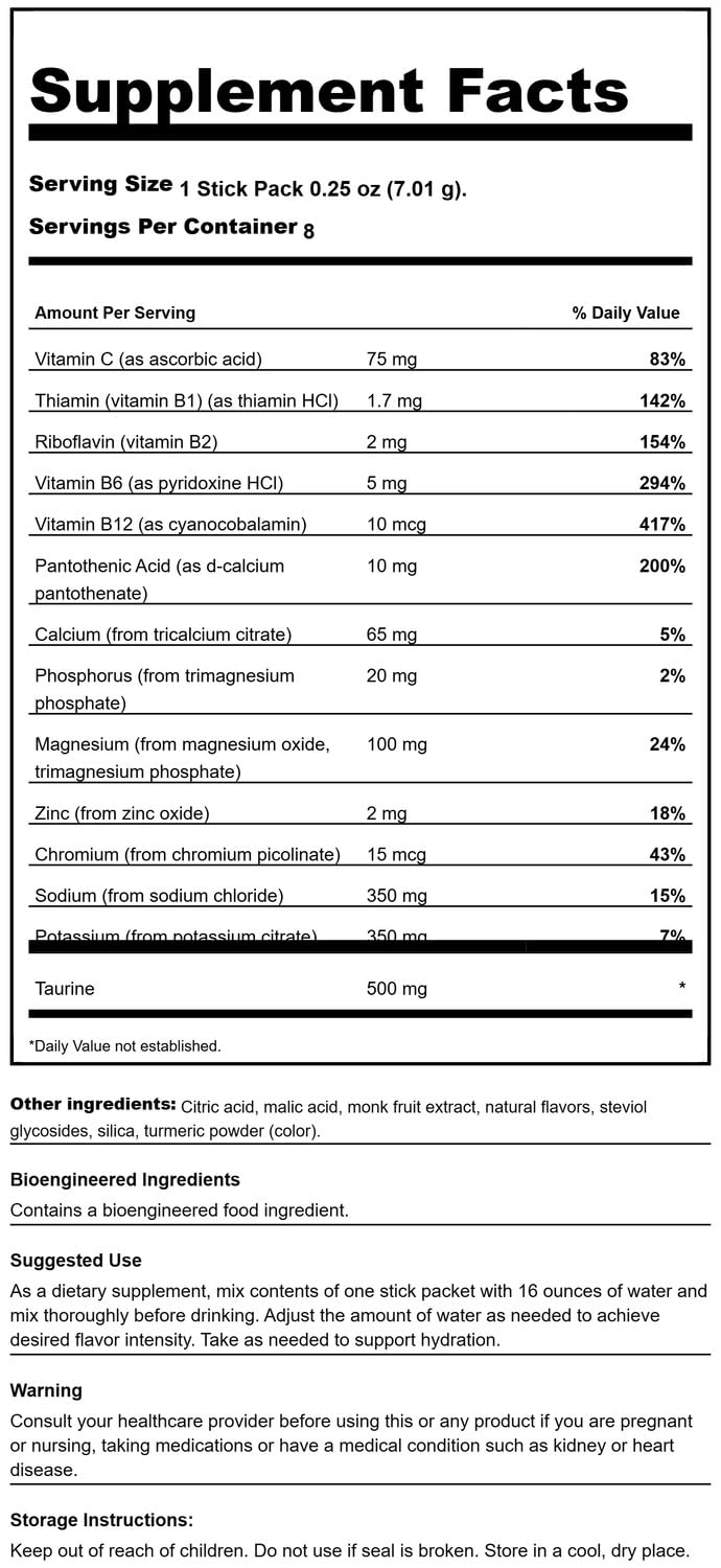 sugar-free electrolyte powder packets