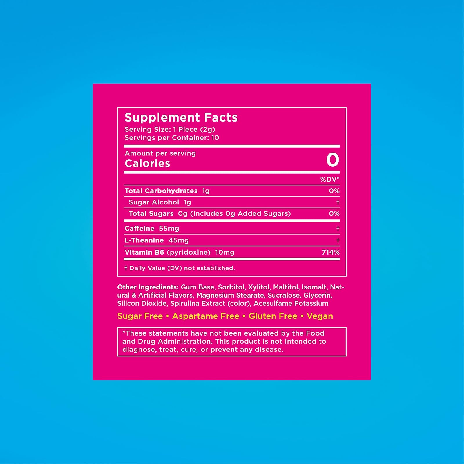 sugar-free energy gum option