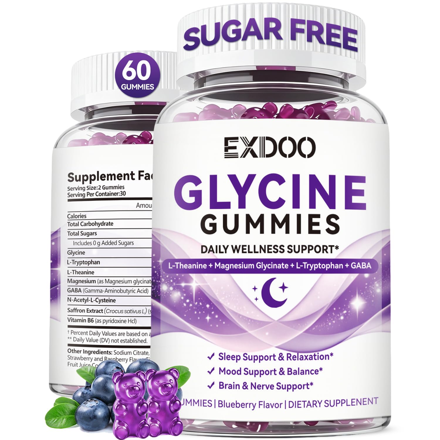sugar free glycine gummies for relaxation