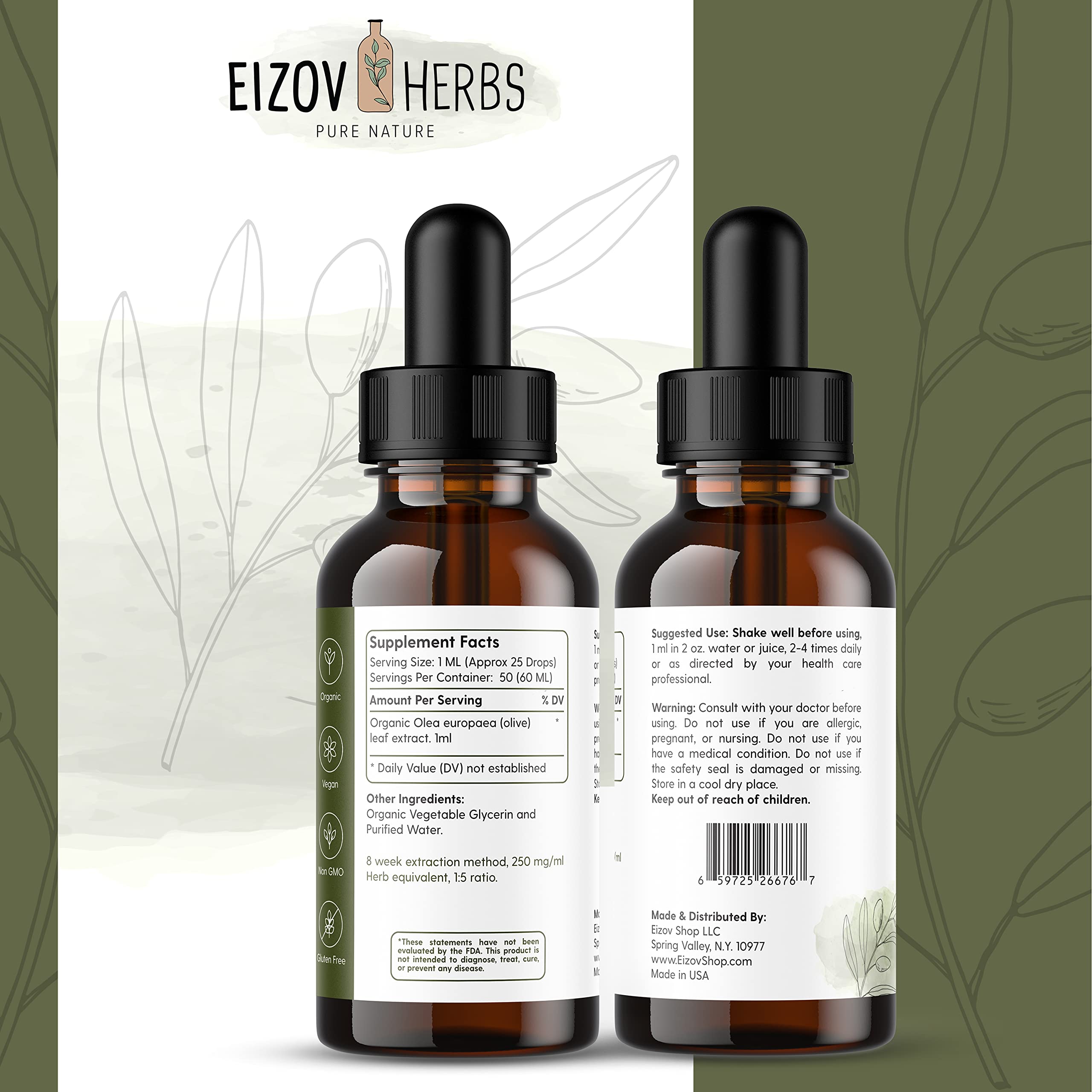 sugar-free herbal olive leaf extract