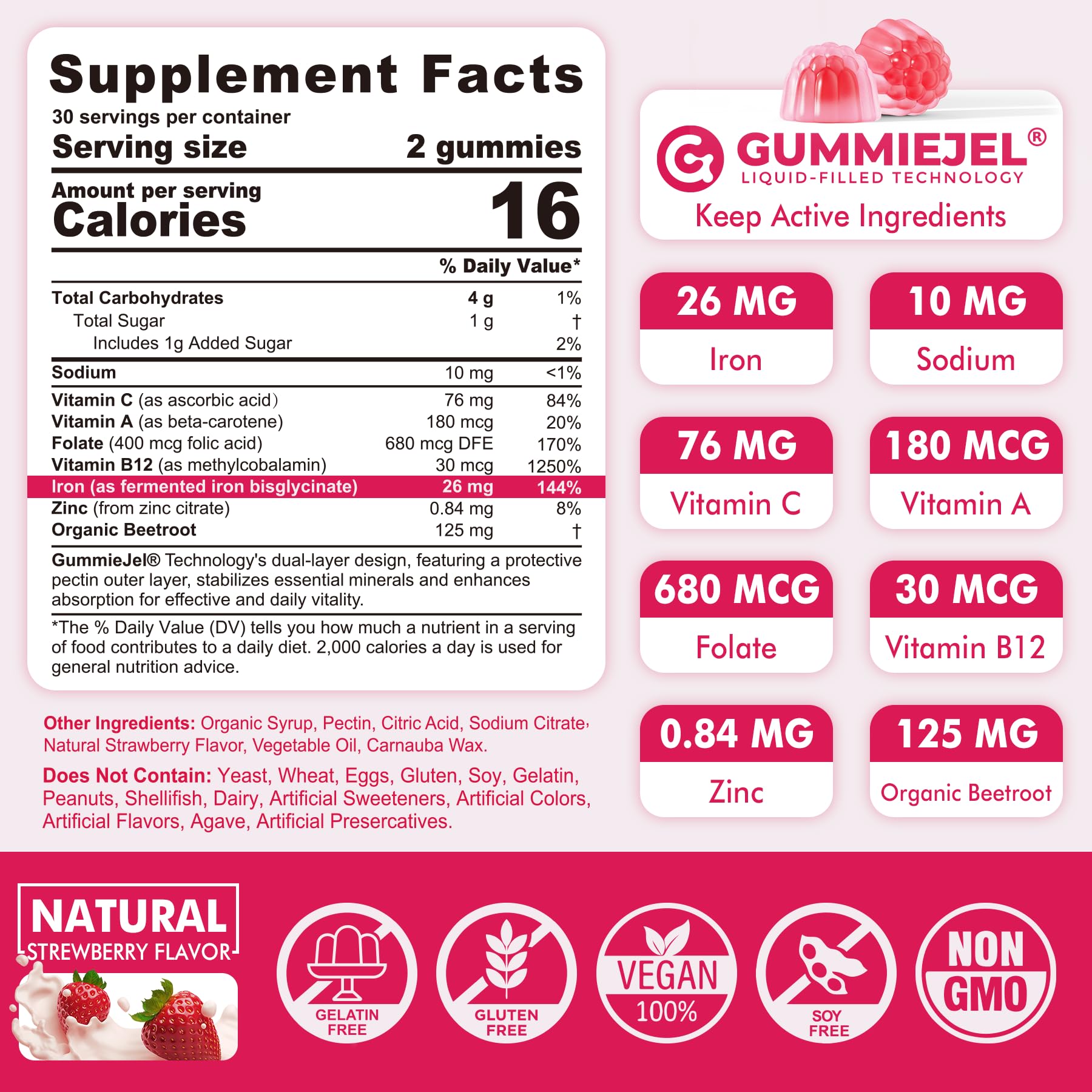 sugar-free iron gummies for adults