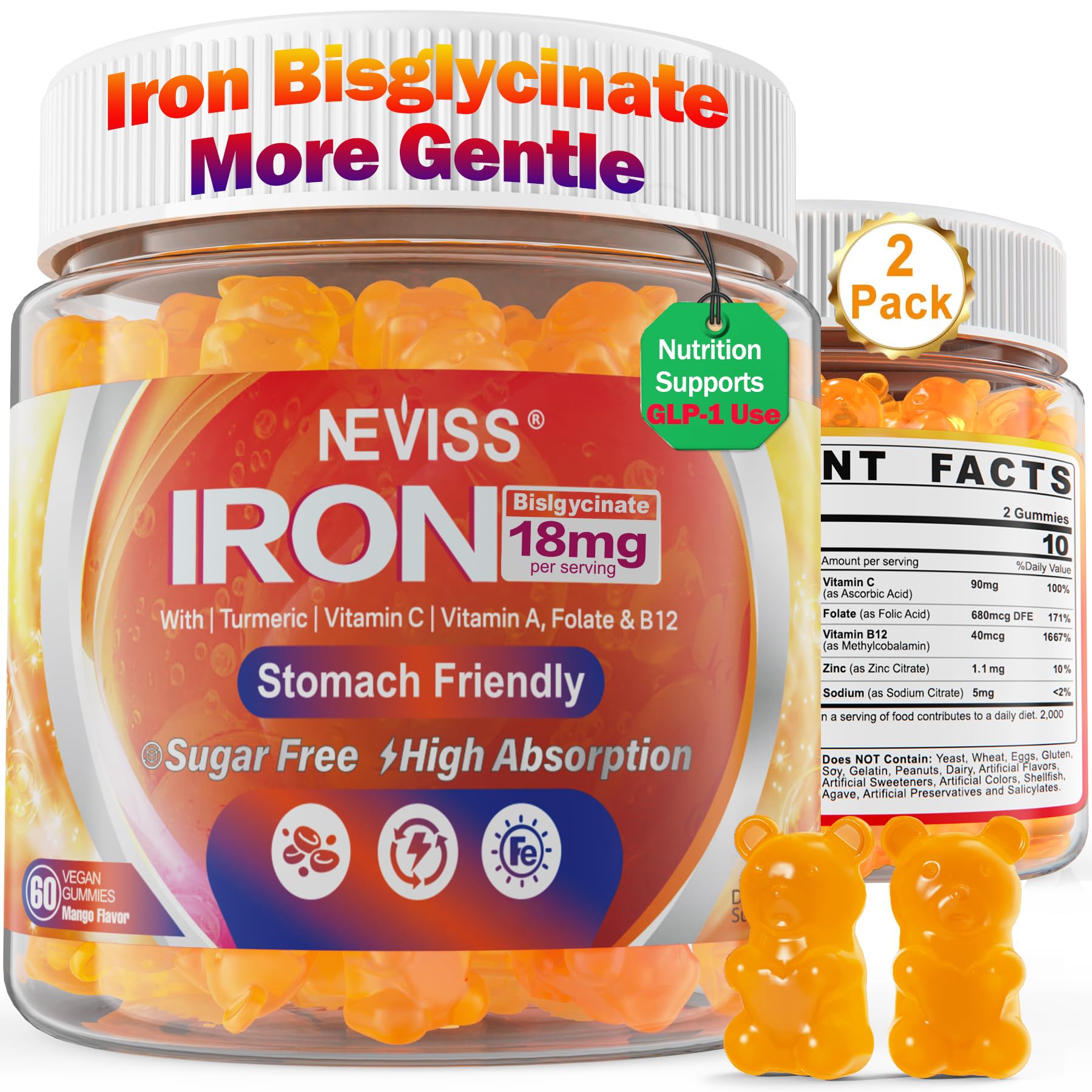 sugar-free iron gummies for women