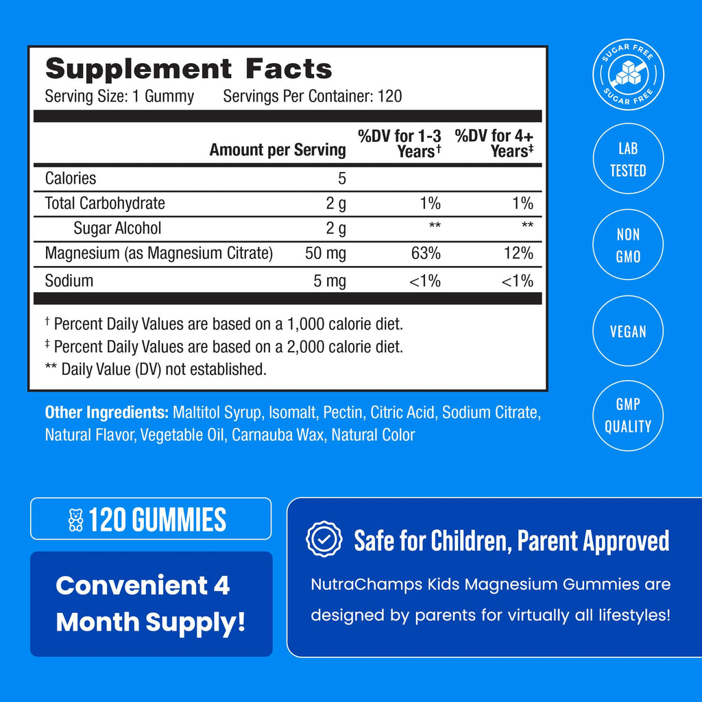 sugar-free kids vitamins with magnesium