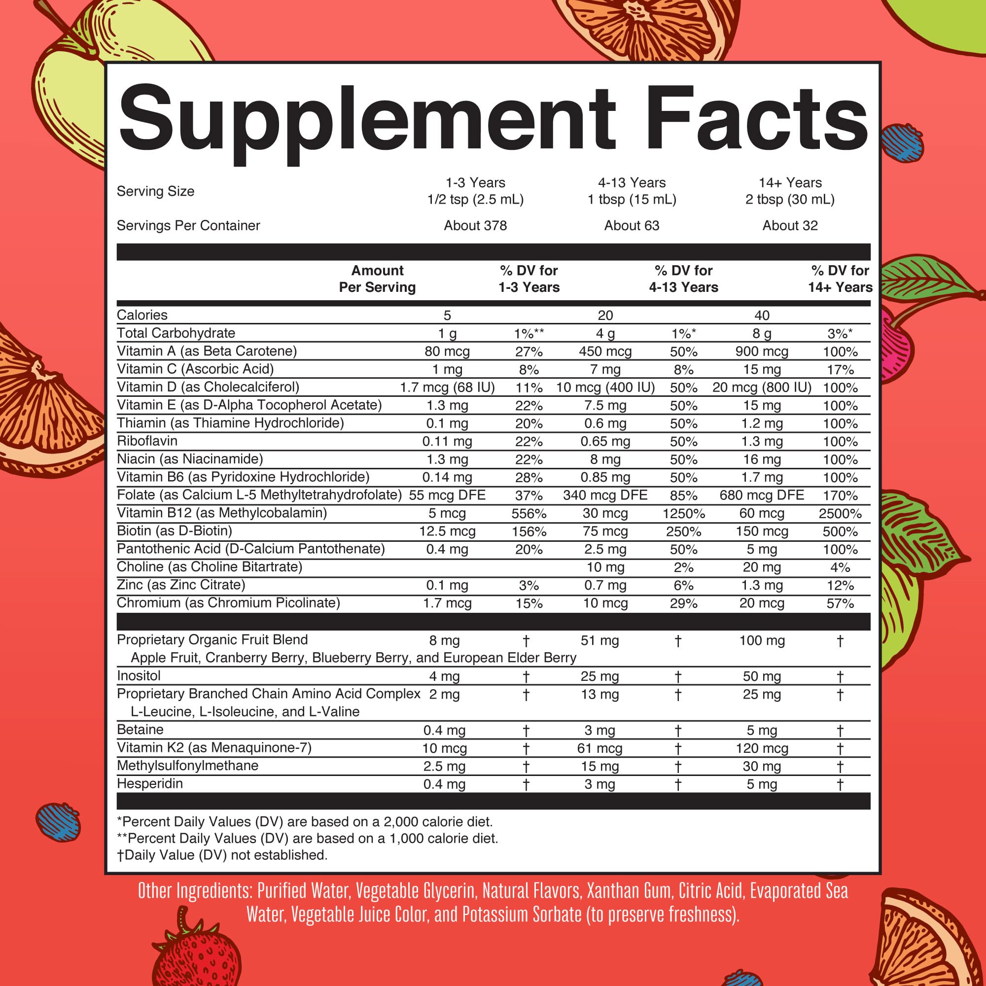 Sugar-free morning vitamins for immune support