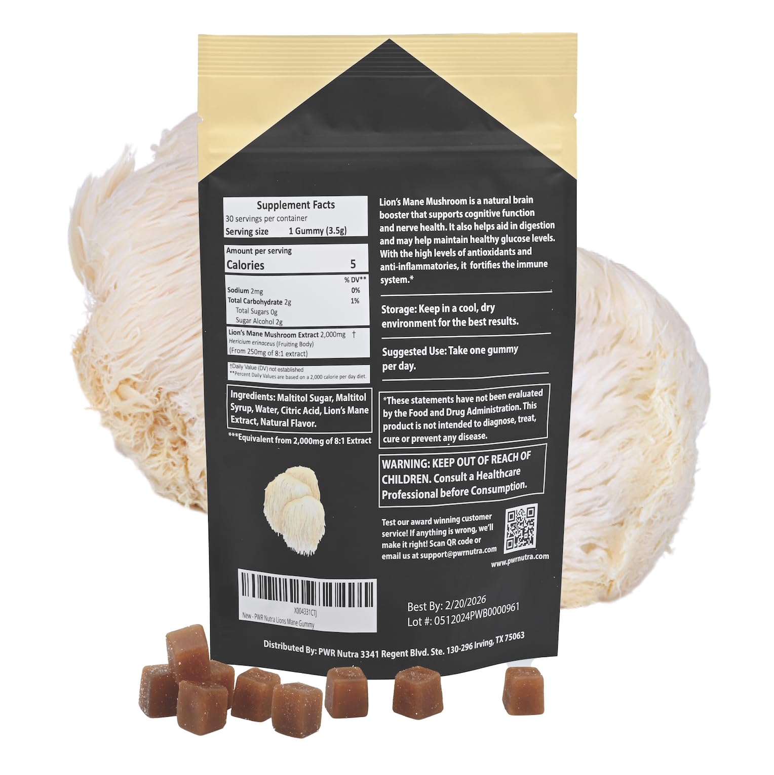 Sugar-free mushroom gummies for heart health