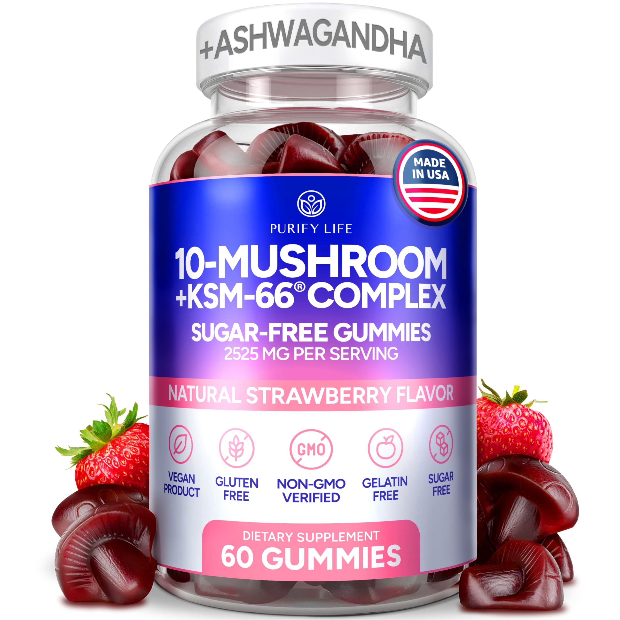 sugar-free mushroom gummies for stress relief