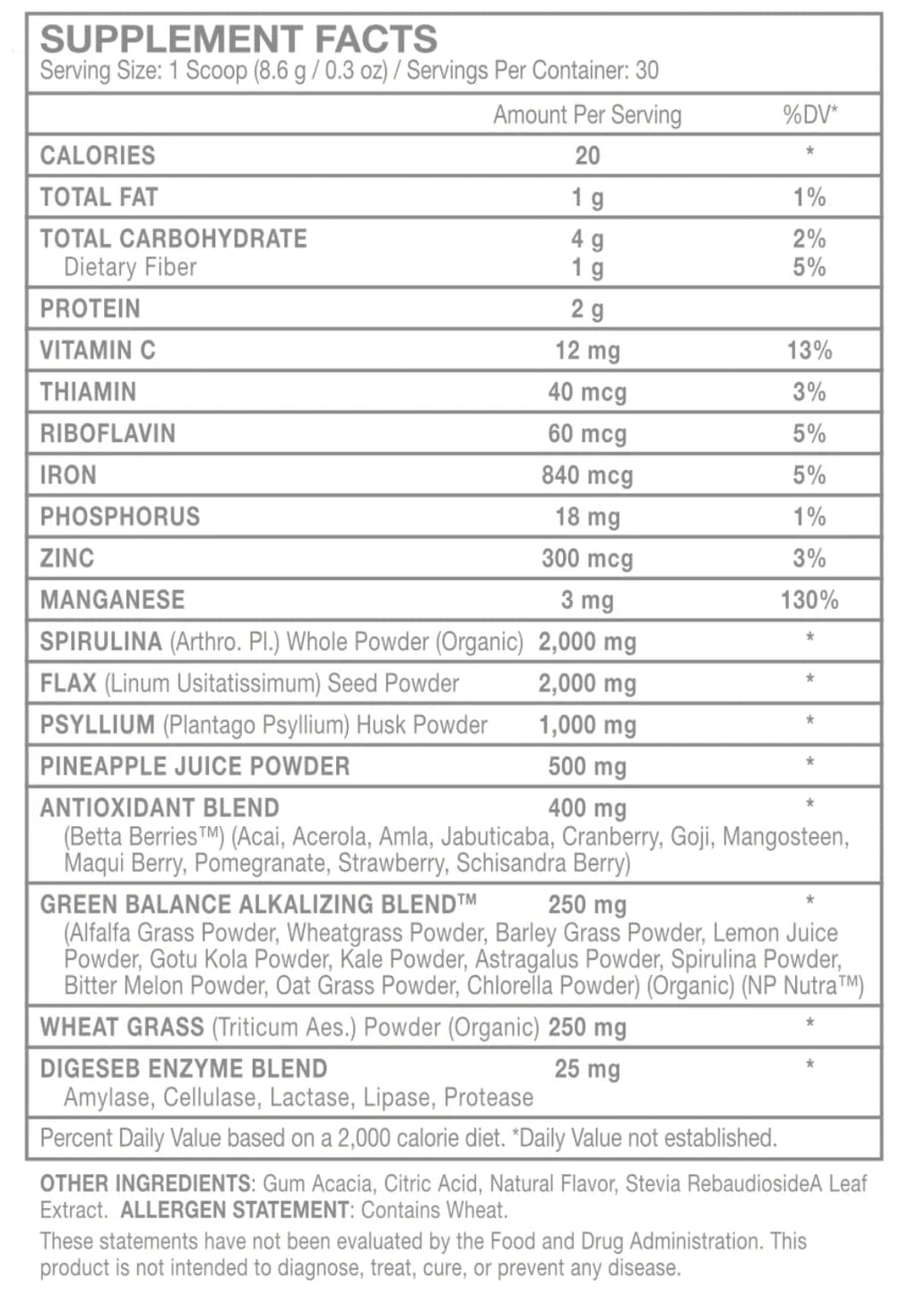 sugar-free peach superfruit supplement